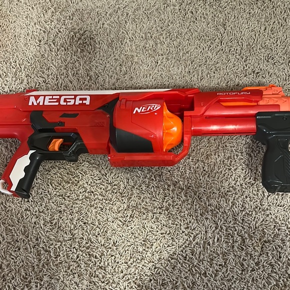 Nerf | Toys | Nerf Mega Rotofury Blaster Bold Red And Orange | Poshmark